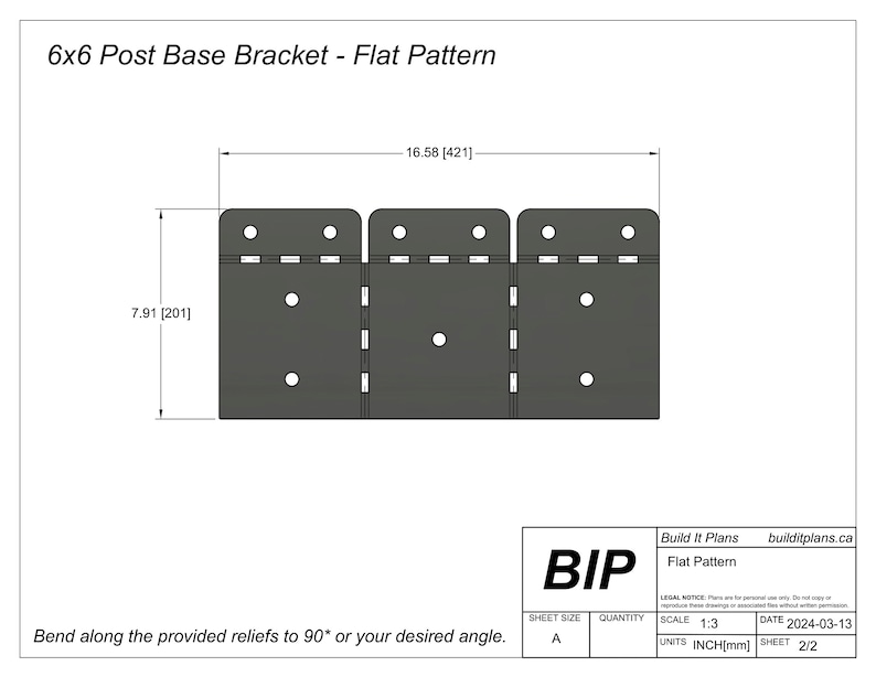 6x6 Post Base Mount Bracket DXF Cut File - Etsy