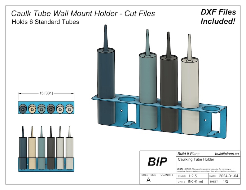 Caulking Tube Rack DXF – Wall Mount Sealant Holder Cut File - Etsy