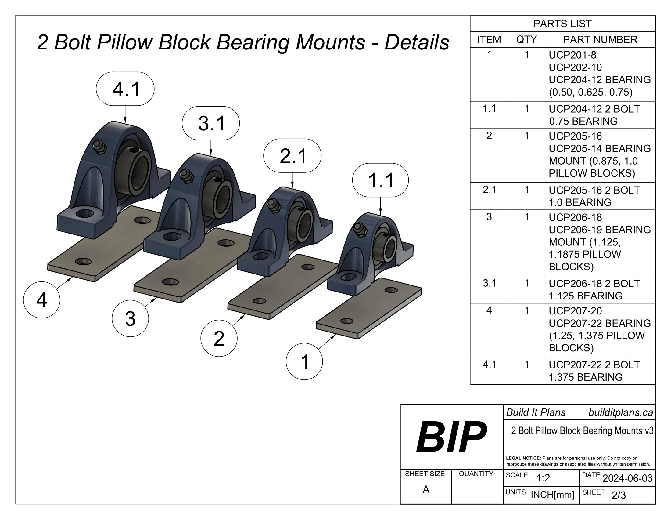 Pillow Block Bearing Mount Cut Files Universal Bearing Mounting Tabs ...