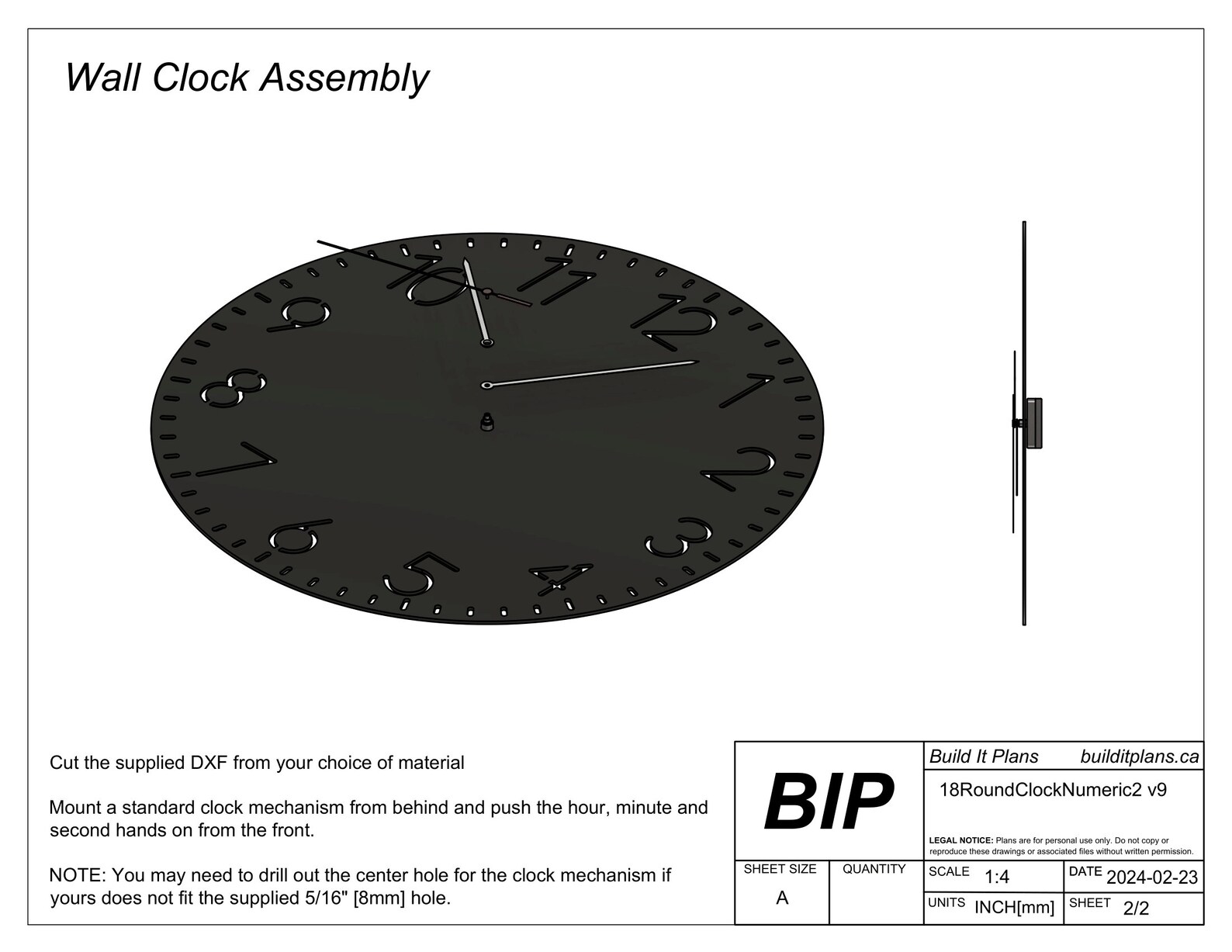 Circular Wall Clock DXF Cut Files - Etsy