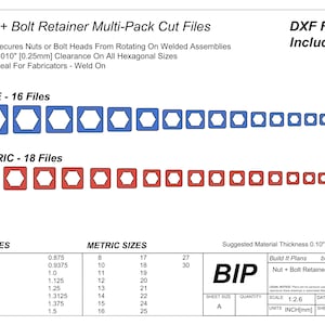 Weld on Nut + Bolt Retainer DXF Cut Files to Prevent Rotation - Etsy