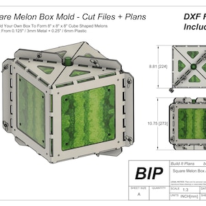 Square Watermelon Mold Cut Files - DIY Melon Cube - Etsy