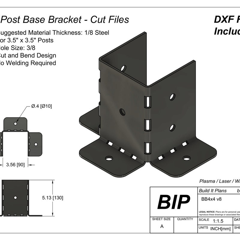 4x4 Post Bracket - Etsy