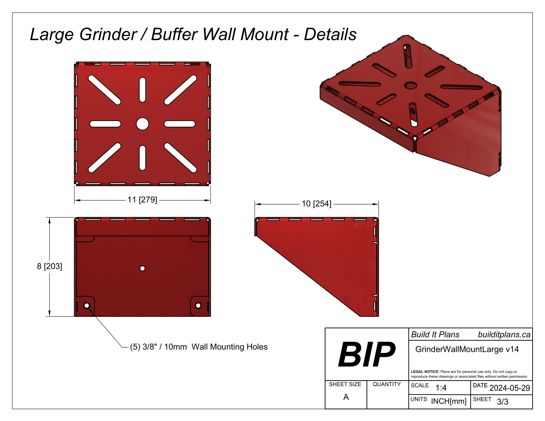 Large Grinder Mount DXF – Wall or Bench Mount Cut File for 8 Inch ...