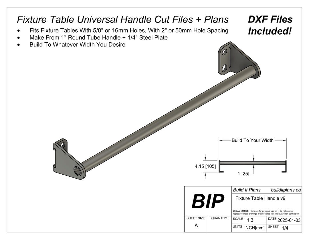 Fixture Table Handle DXF – Metric & Imperial Files and Plans - Etsy