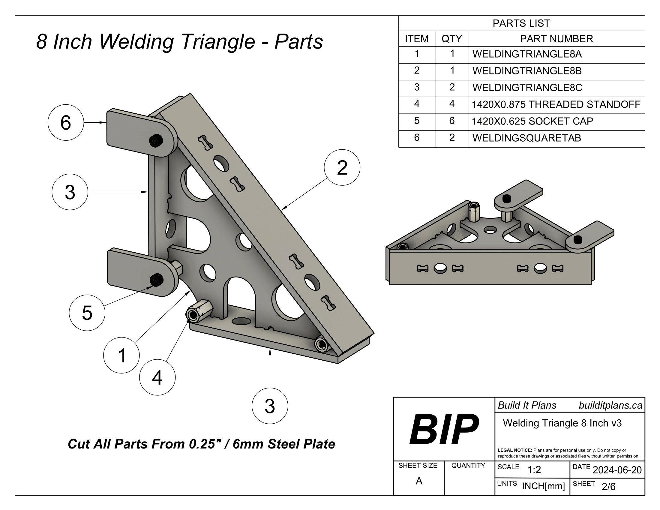 8 Inch Welding Triangle Cut Files and Plans for 0.25 Inch Thick Steel ...