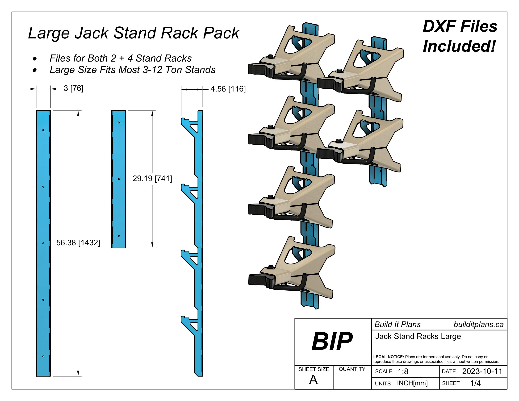 DIY Large Jack Stand Rack DXF Cut Files 3-12 Ton Jack Stands - Etsy