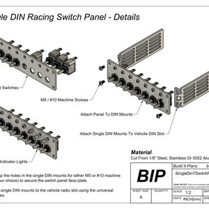 Single DIN Switch Panel DXF – Racing CNC Cut File for Dashboard - Etsy
