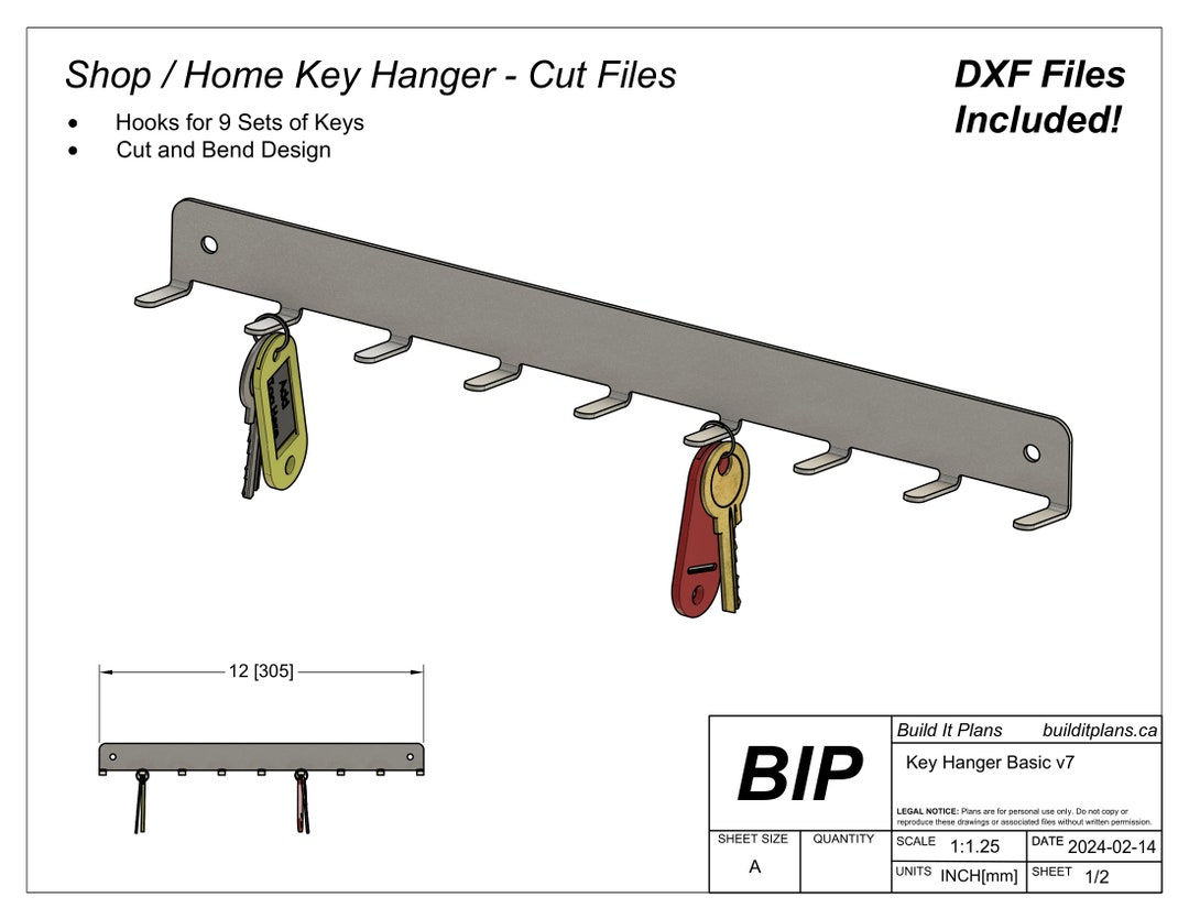 Key Hook Cut Files - Key Rack Wall Hanger Home Key Holder Cut File for ...