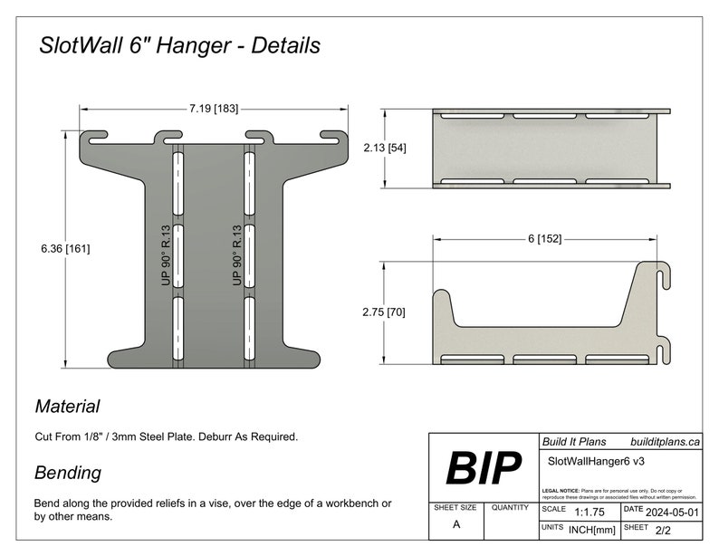 Slotwall 6 Hanger Cut Files for DIY Slatwall Pegboard Wall Organizer ...