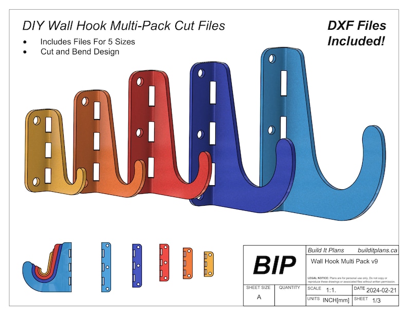 Wall Hook Cut Files Pack DXF Plasma Cut Files for Universal Storage ...