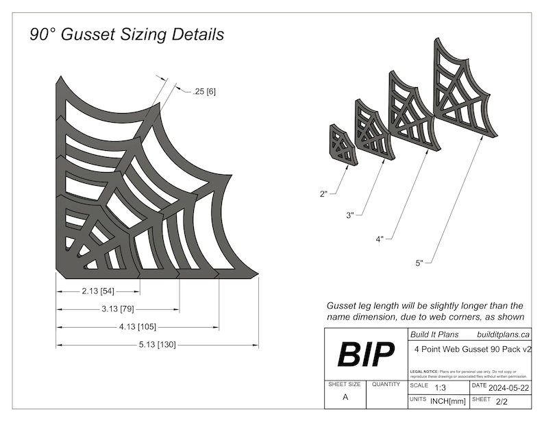 Spider Web Corner Gusset Cut Files Pack for Fabricators 4 Point Style ...