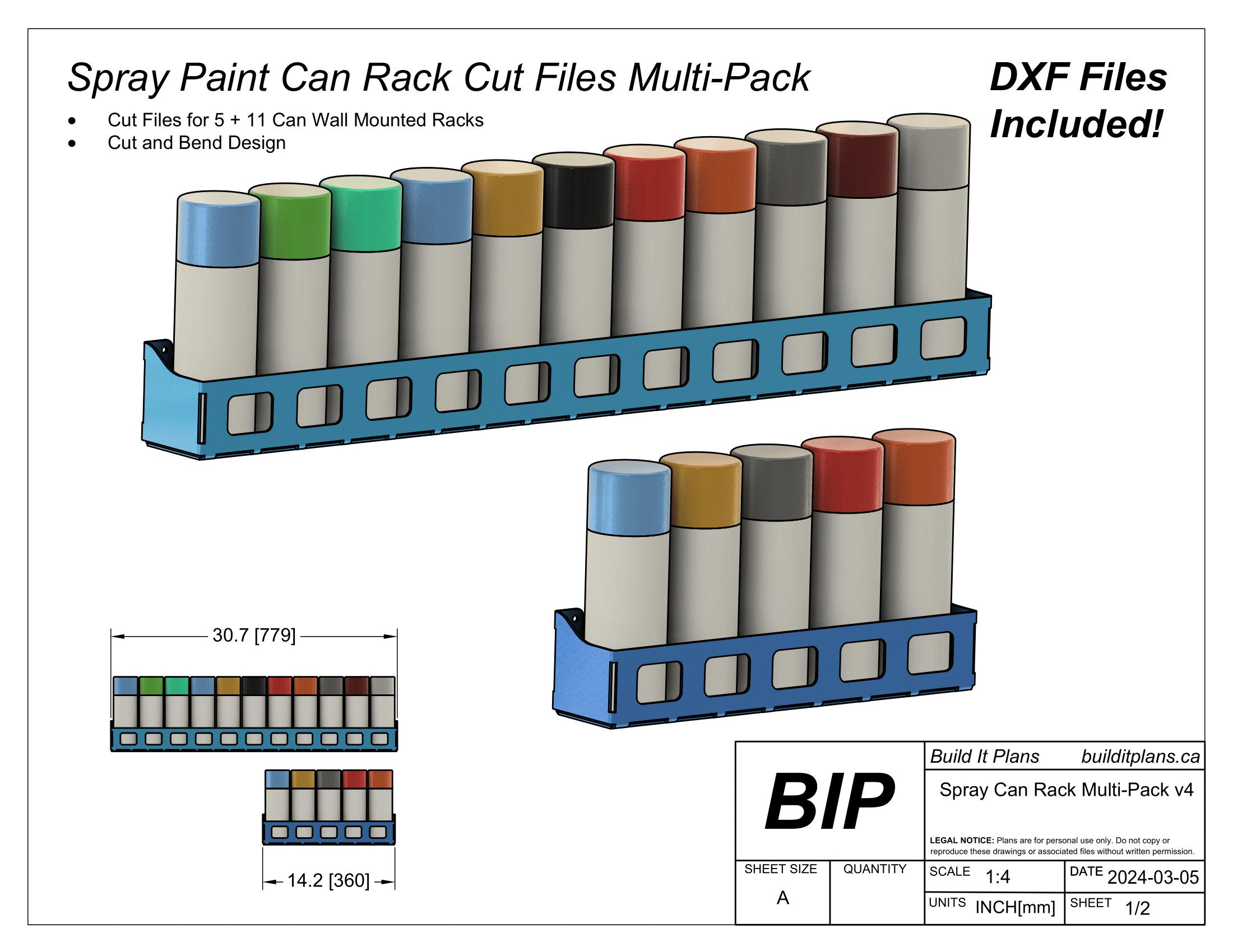 Spray Paint Wall Rack Cut Files for Wall Mounted Spray Can Holder Paint ...