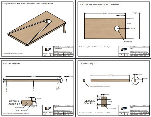 Cornhole Bean Bag Toss Plans - Detailed PDF Build Plans for Beanbag ...