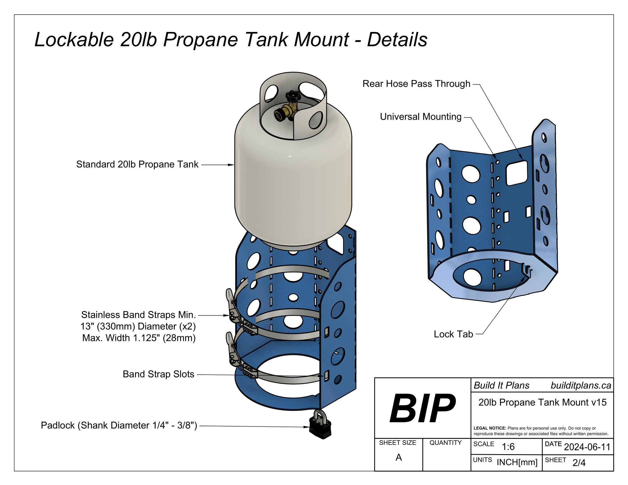 20lb Propane Tank Mount DXF File – Cut File for Propane Tank Mounting ...