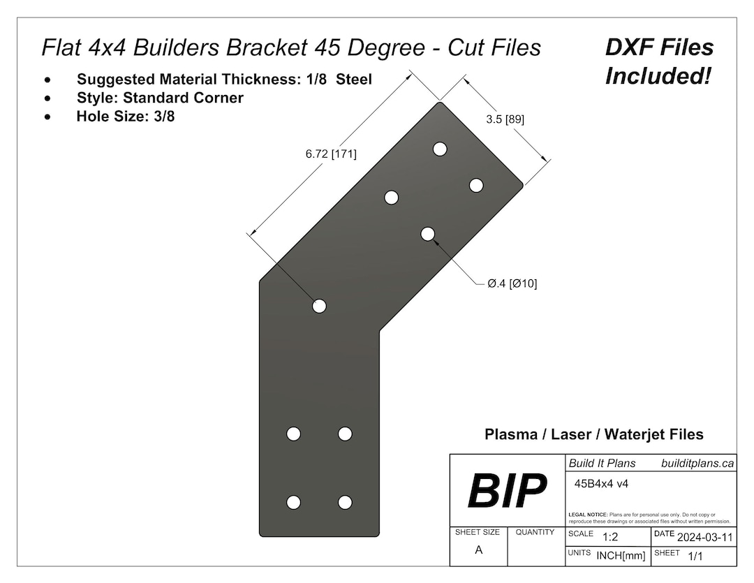 Standard 4x4 Post 45 Degree Bracket Cut File - Timber Frame Pergola ...