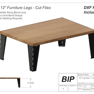 Tapered Furniture Leg DXF Cut Files Multi Pack - 12 Inch and 18 Inch ...