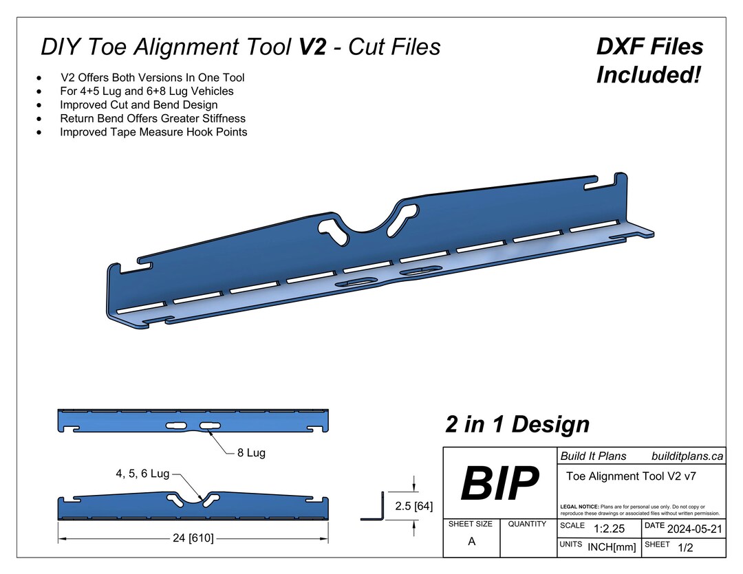 Universal Alignment Tool DXF - Tie Rod Adjustment Tool Cut File - Etsy