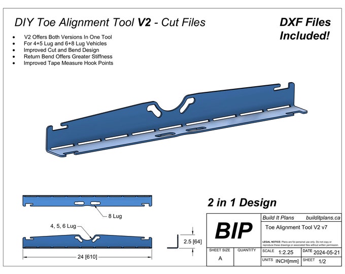 Toe Alignment Tool Cut Files for DIY Alignment - DXF Plasma Cutting ...