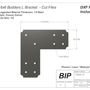 Classic 6x6 Post L Bracket DXF Cut File - Etsy