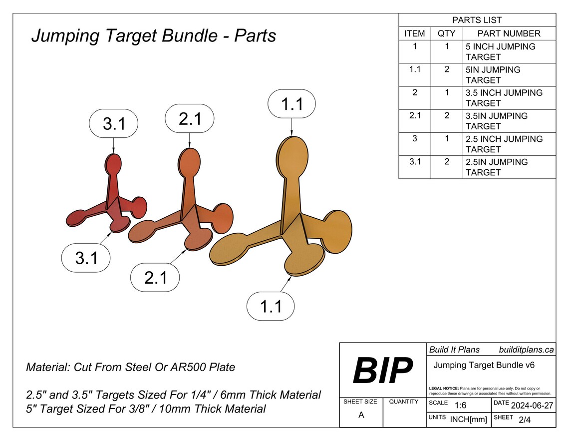 Jumping Target DXF Cut File Bundle: 2.5, 3.5, 5 Inch (digital Download ...