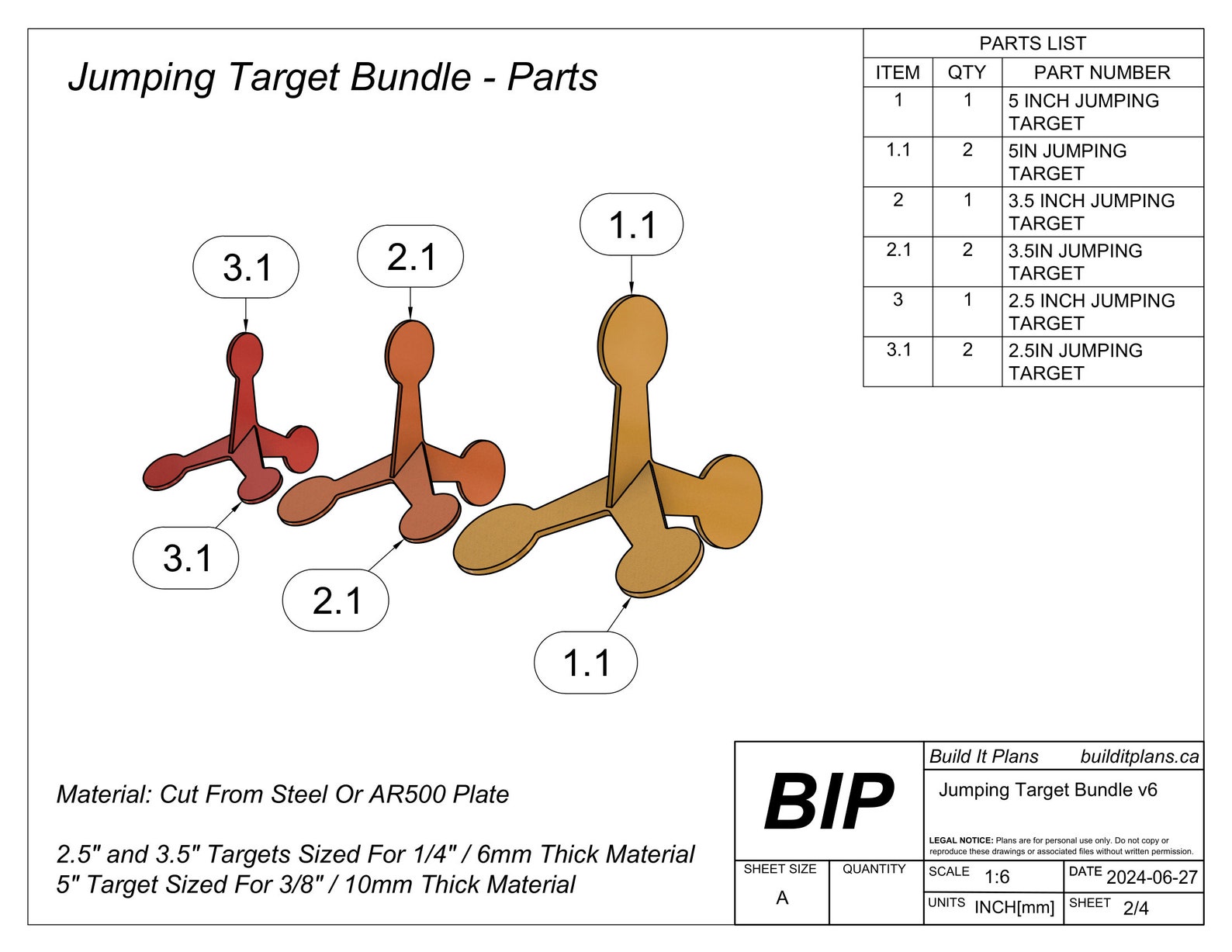 Jumping Target DXF Cut File Bundle: 2.5, 3.5, 5 Inch (digital Download ...