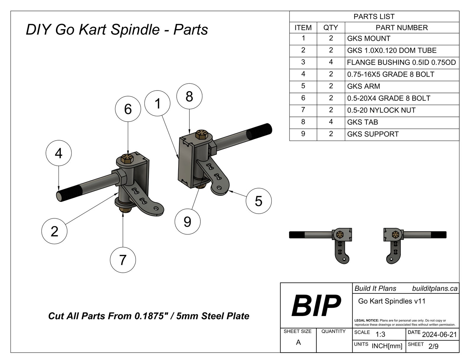 Go Kart Spindle DXF Cut Files: DIY Kart Steering (digital Download) - Etsy