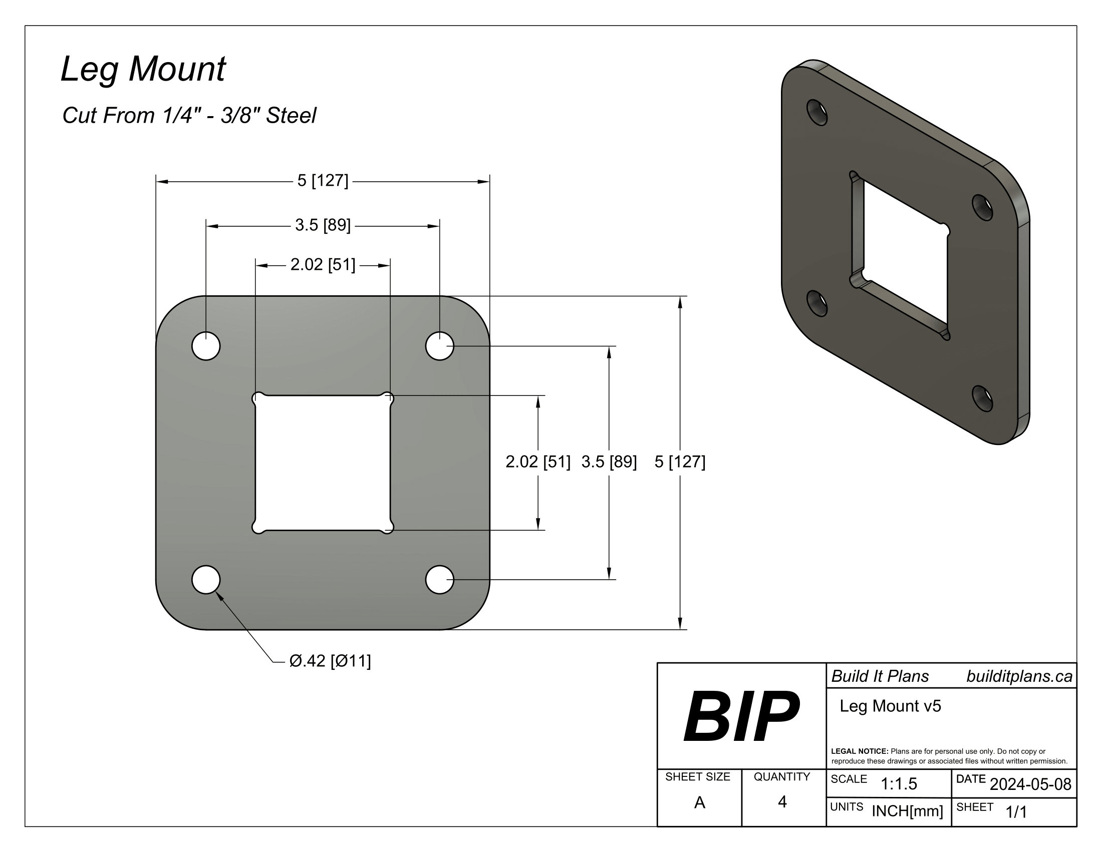 4x8 Welding Fixture Table 0.25 Thick Steel Plans and DXF Cut Files for ...