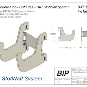 Slotwall 3" Double Hook DXF Cut Files for DIY Slatwall System - Etsy