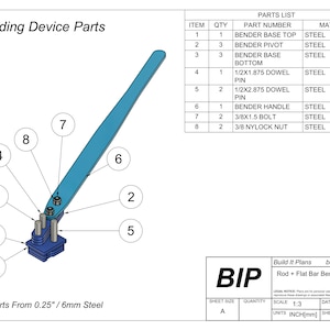 Flat Bar and Rod Bender DXF - Manual Metal Bender Tool Cut Files - Etsy