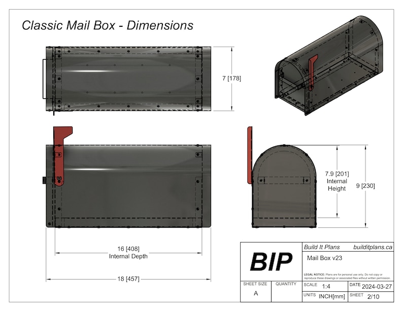 Mailbox Plans: Metal Letter Box DXF Cut Files (digital Download) - Etsy