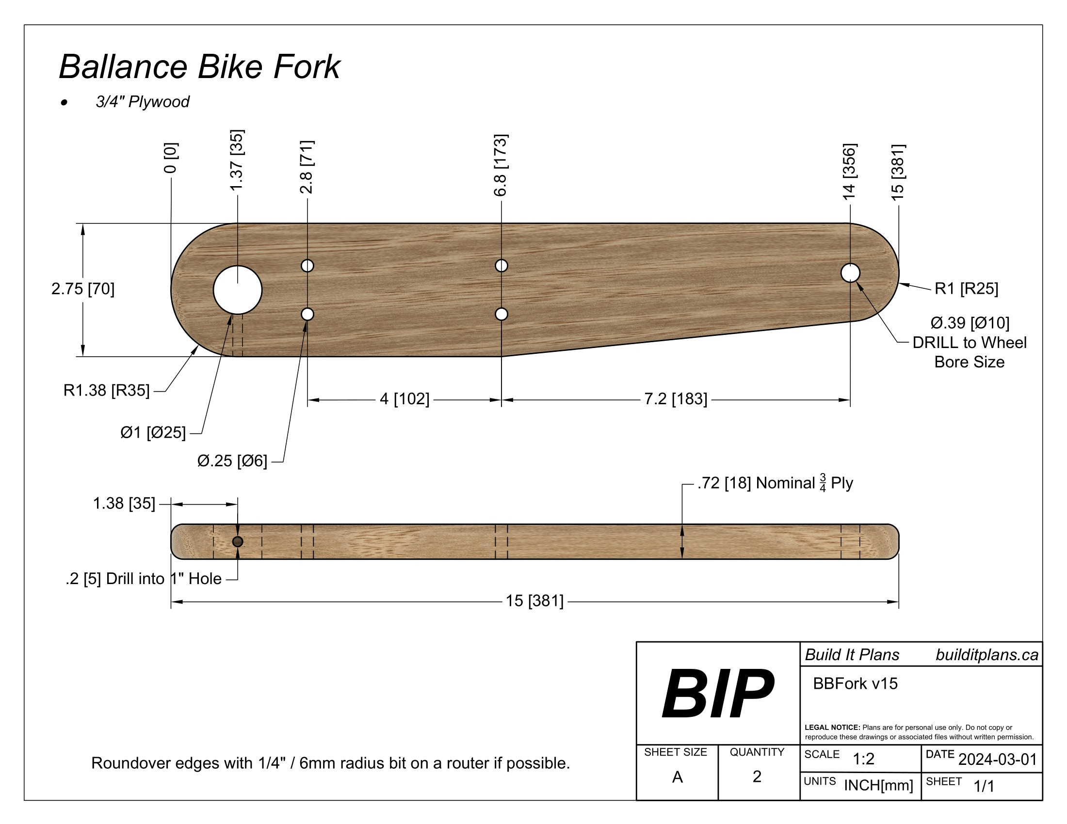 DIY Kids Wood Balance Bike Plans for Childs Bicycle Plans and Digital Files for Wooden Runner ...