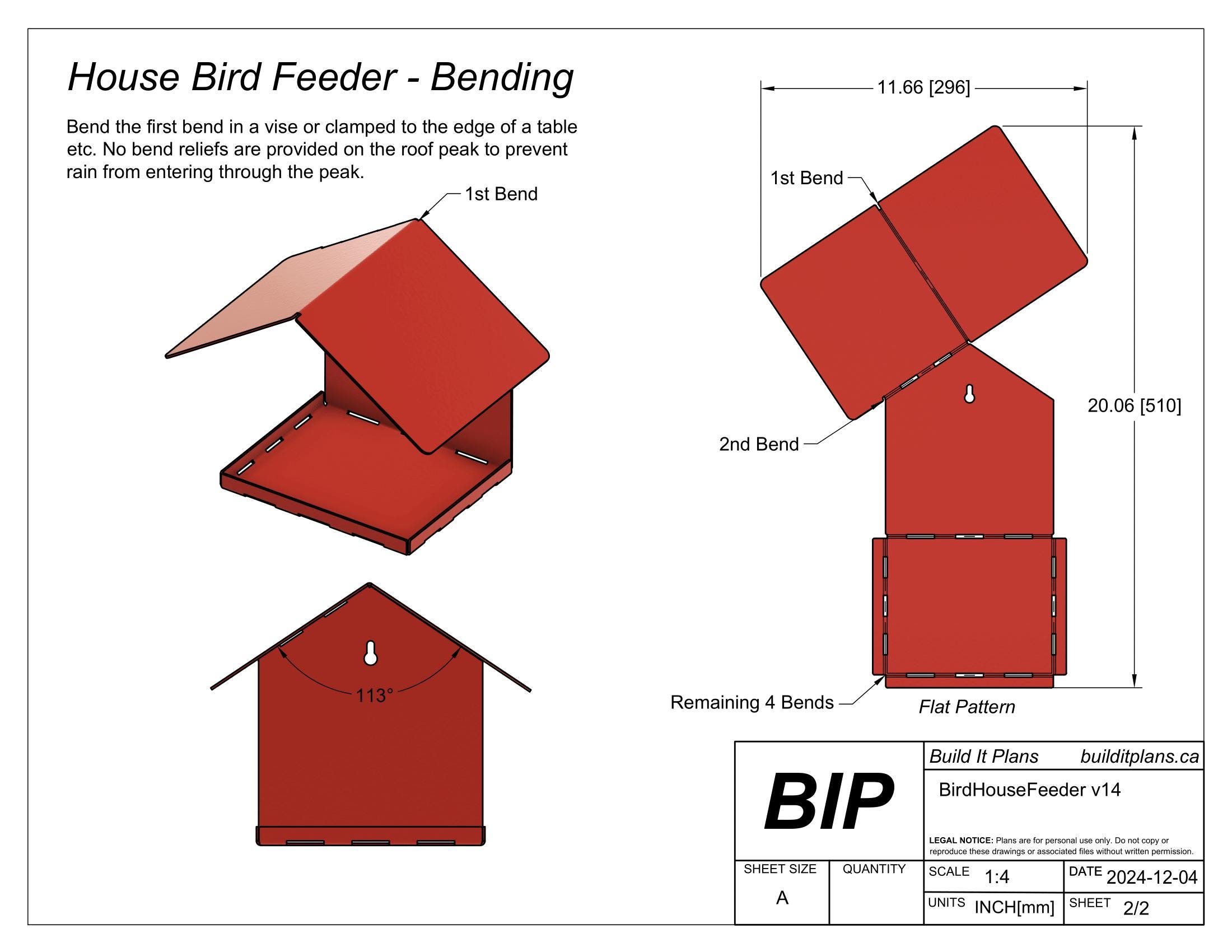 Metal House Bird Feeder DXF Cut File: DIY Outdoor Plans - Etsy