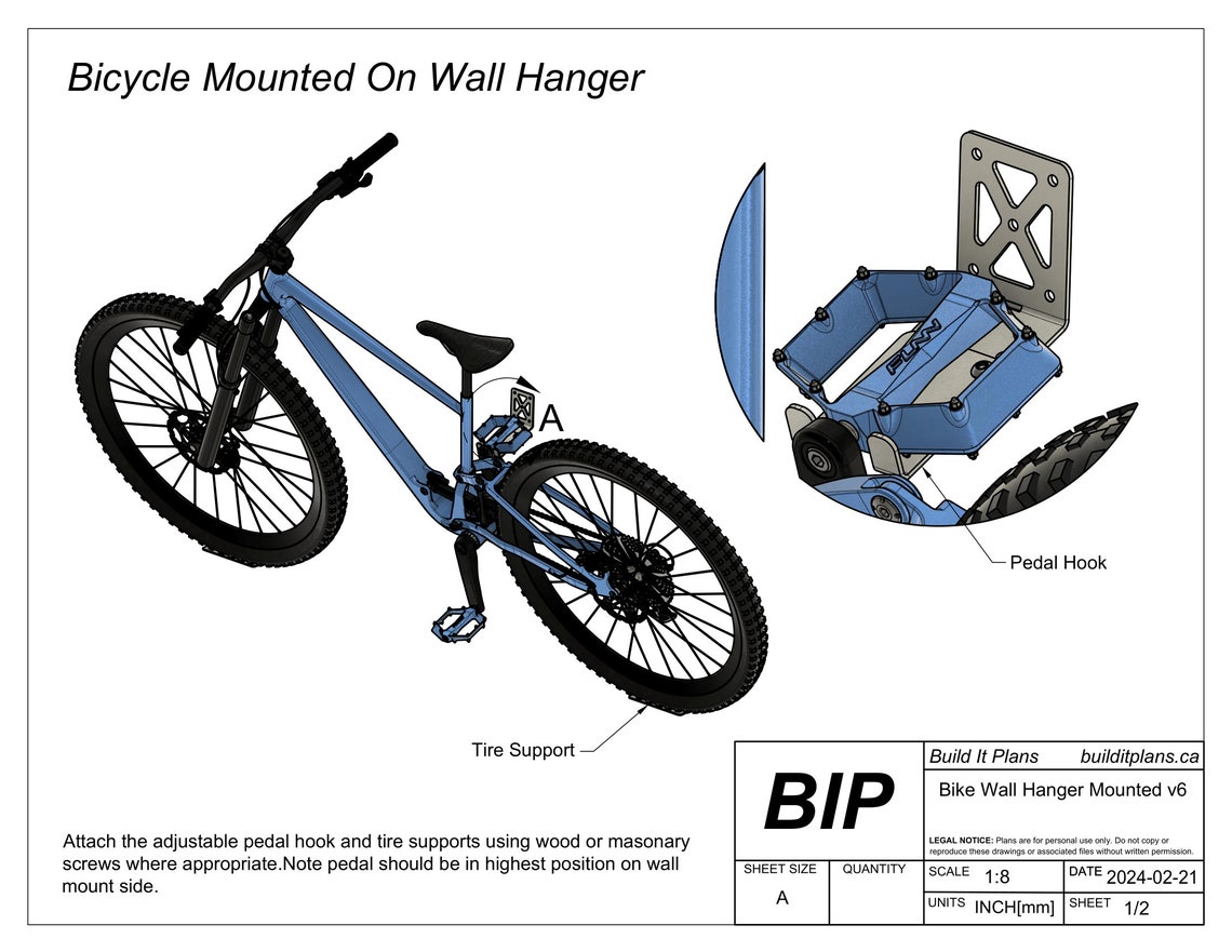Bike Wall Hanger DXF Cut Files for DIY Bicycle Wall Display - Etsy