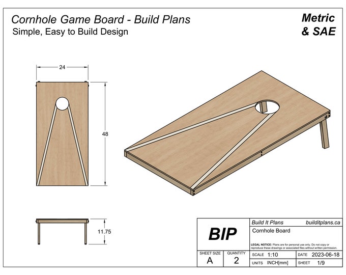 Cornhole Bean Bag Toss Plans Detailed PDF Build Plans for Beanbag Toss ...