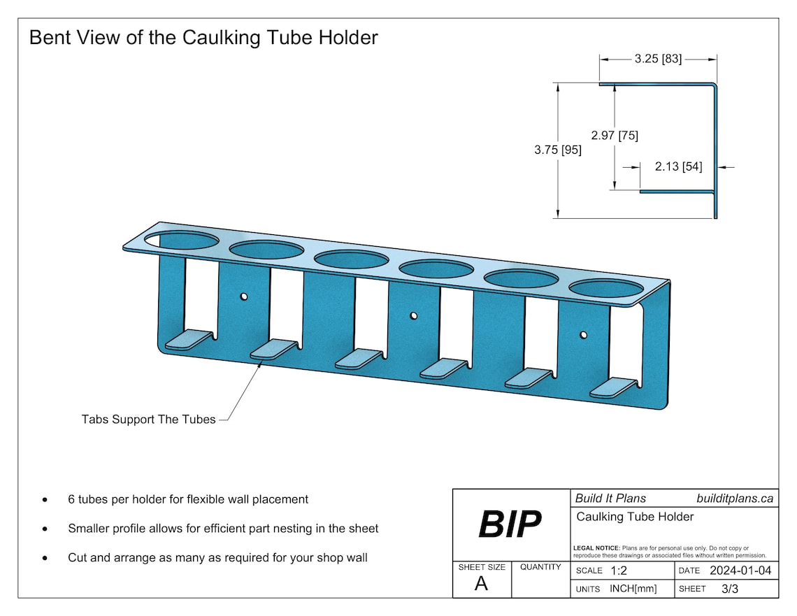 Caulking Tube Rack DXF – Wall Mount Sealant Holder Cut File - Etsy