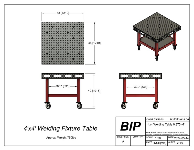 0.375" Welding Fixture Table DXF Cut Files - Open Sides - Etsy