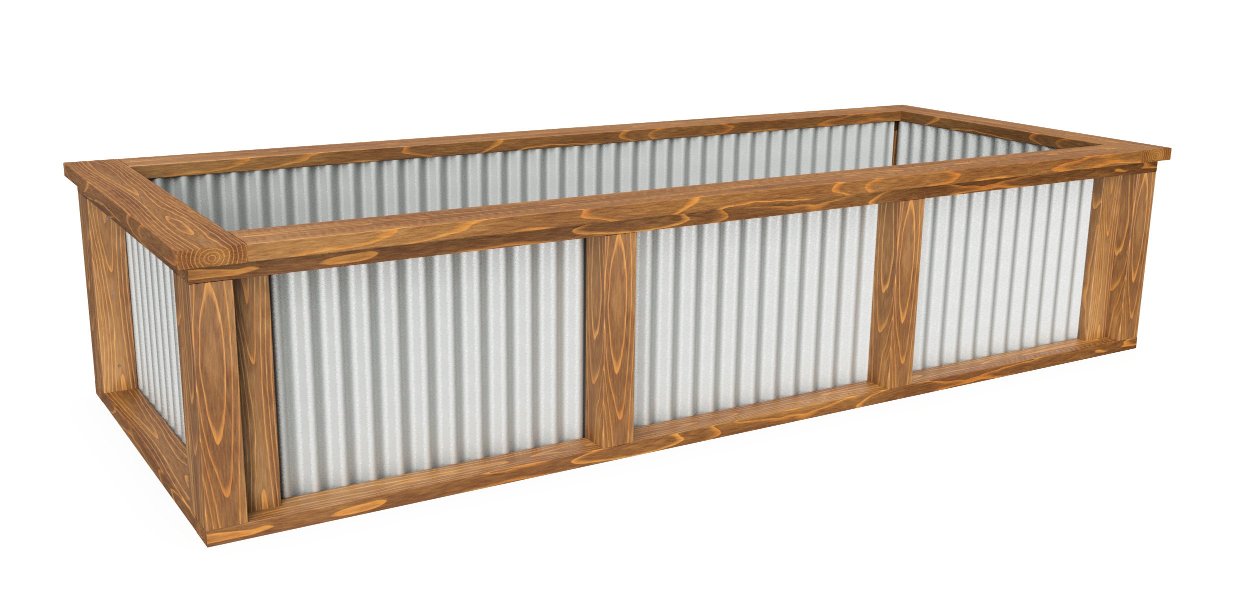 4'x10' Wood and Metal Raised Garden Bed Plans for 4x10 Raised Garden Box PDF Plans for 48x120 ...