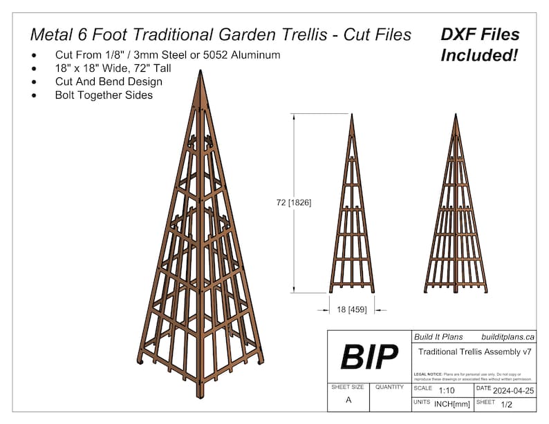 Traditional Garden Trellis DXF Cut Files for DIY Garden Lattice - Etsy