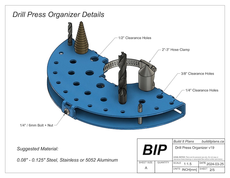 Drill Press Organizer DXF – Cut File for Holding Drill Bits and ...