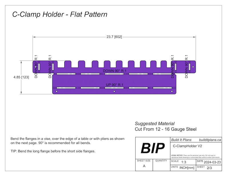C Clamp Wall Hanger DXF - Clamp Holder Cut Files - Etsy