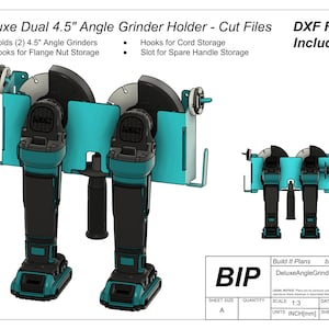 Angle Grinder Rack DXF – Dual 4.5" Wall Mount Holder File - Etsy