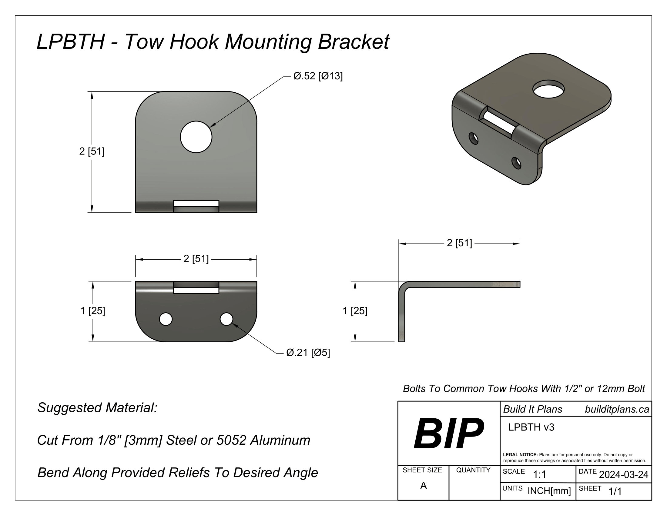 Universal License Plate Bracket DXF– CNC Cut Files for Custom Plate ...