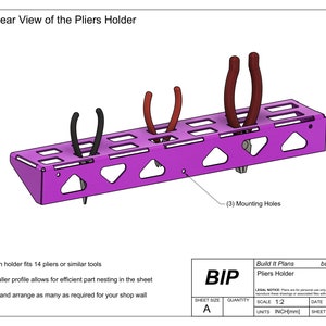 Wall Mounted Pliers Rack DXF - Pliers Organizer Cut File - Etsy