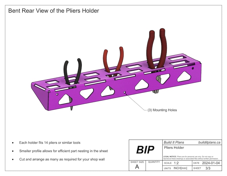Pliers Organizer DXF File - Universal Pliers Rack Cut File - Etsy