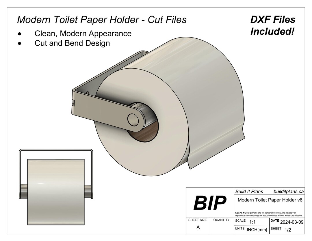 Modern Toilet Paper Holder Cut Files - Toilet Paper Hanger DXF Plasma ...