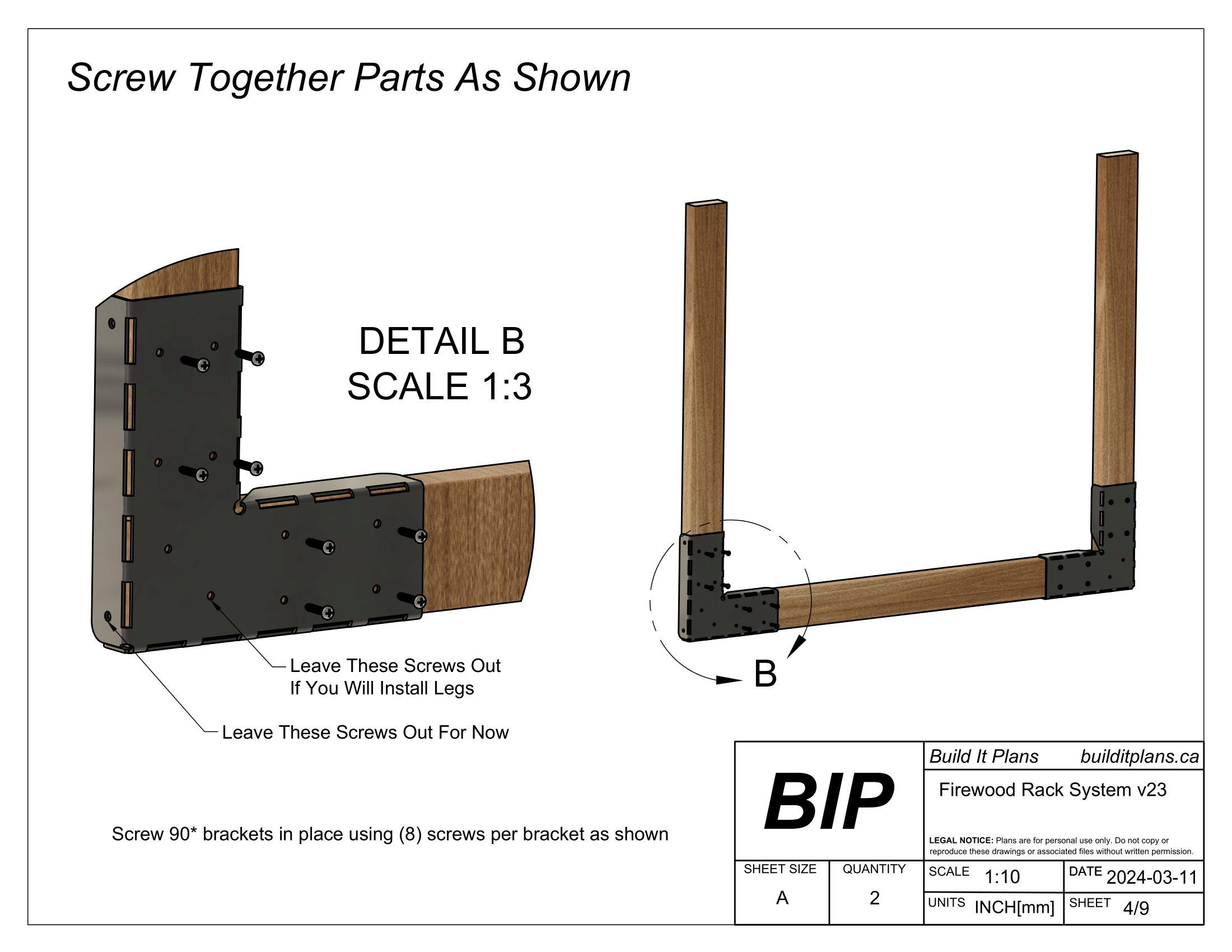 Firewood Rack Bracket Cut Files Firewood 2x4 Storage System DXF Cut ...