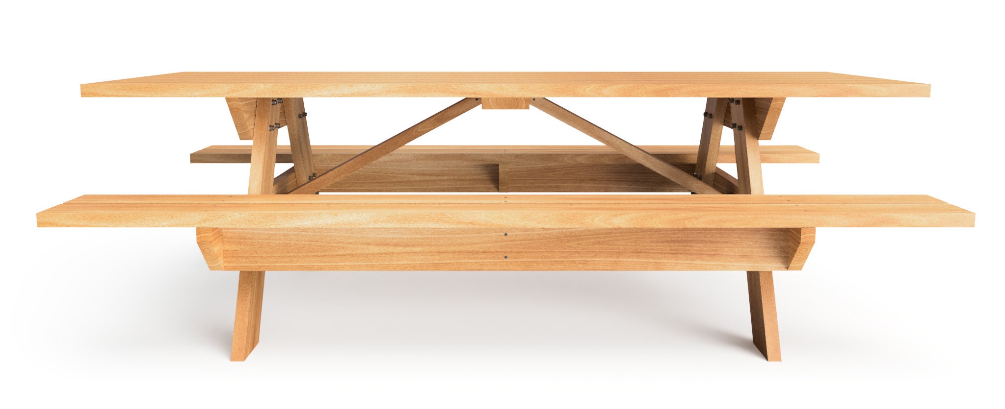 8 Foot Picnic Table PDF Plans: DIY 2x6 Construction (digital Download ...