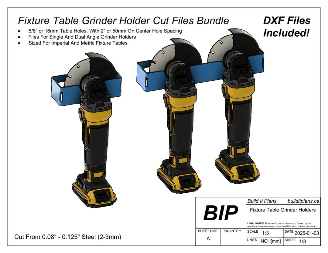 Fixture Table Grinder Holder DXF Files - Welding Table Grinder Hooks - Etsy
