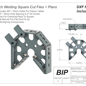 8 Inch Welding Square DXF – Fixture Tool Cut Files for Fabrication - Etsy